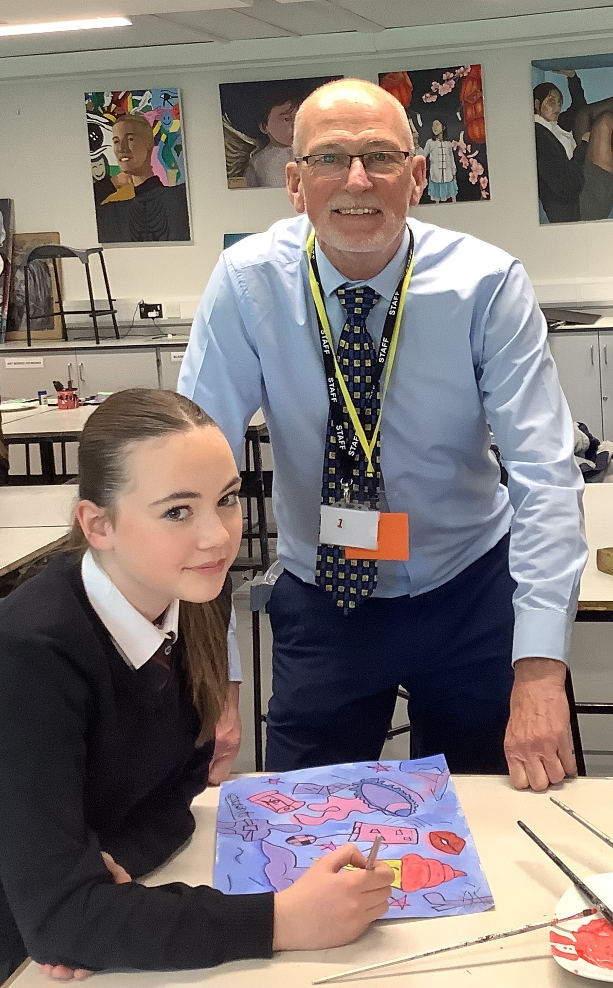 Year 8 Art class impress Mr Stone - Myton School