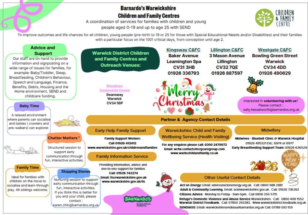 Children and Family Centres Christmas timetable - Myton School