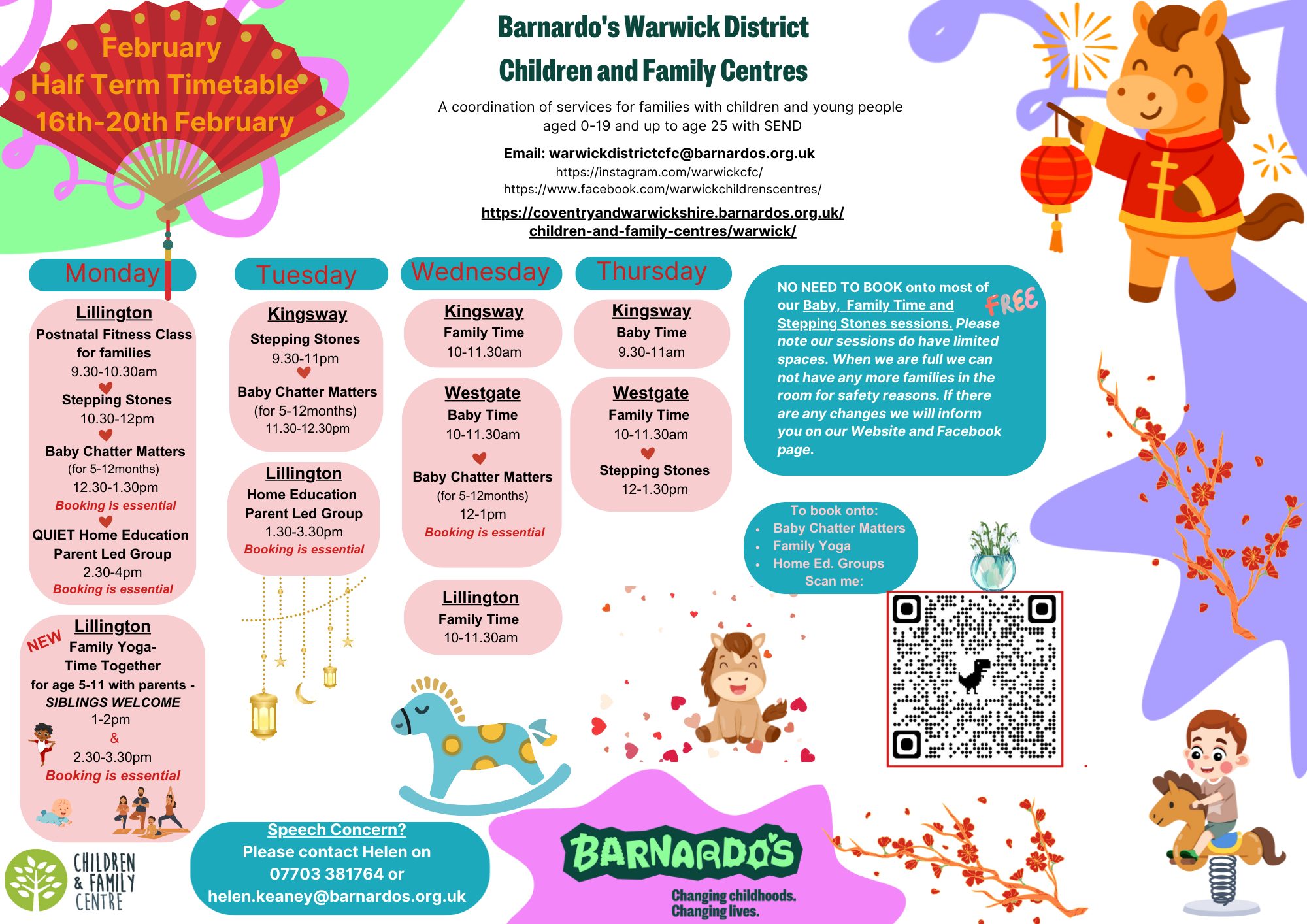 Children & Family Centres' February half term timetable - Myton School